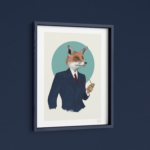 Mr Fox 12x16 Inch Fine Art Print - Etsy