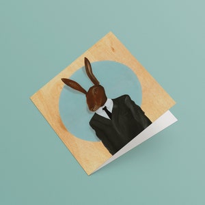 Rabbit Greetings Card - Etsy
