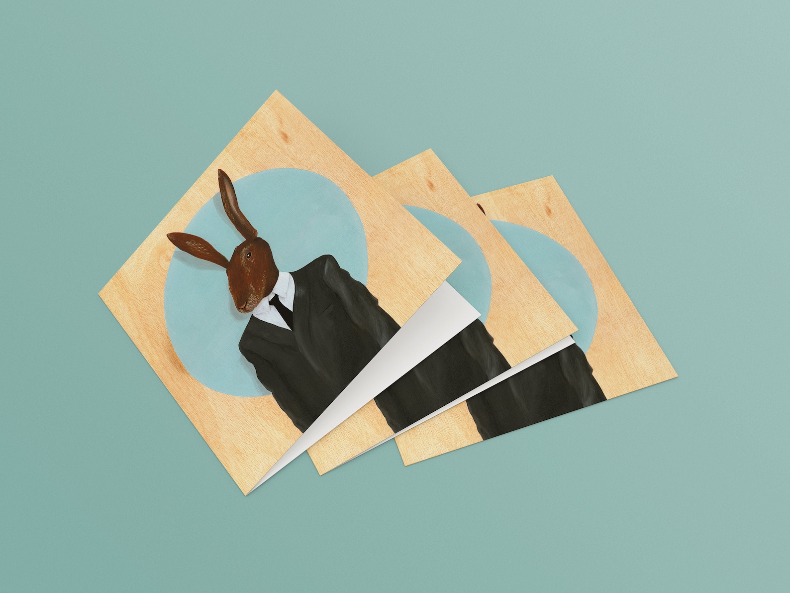 Rabbit Greetings Card - Etsy