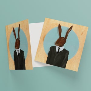 Rabbit Greetings Card - Etsy
