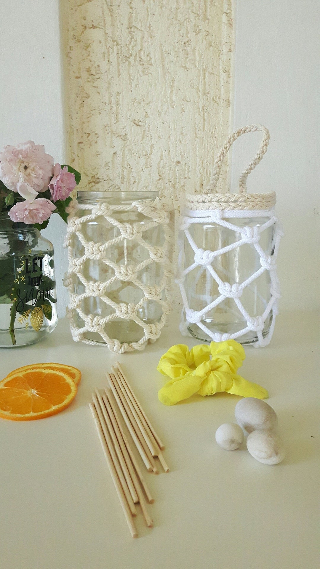 Jar Macrame Pattern Macrame Net Jar Tutorial DIY Macrame - Etsy