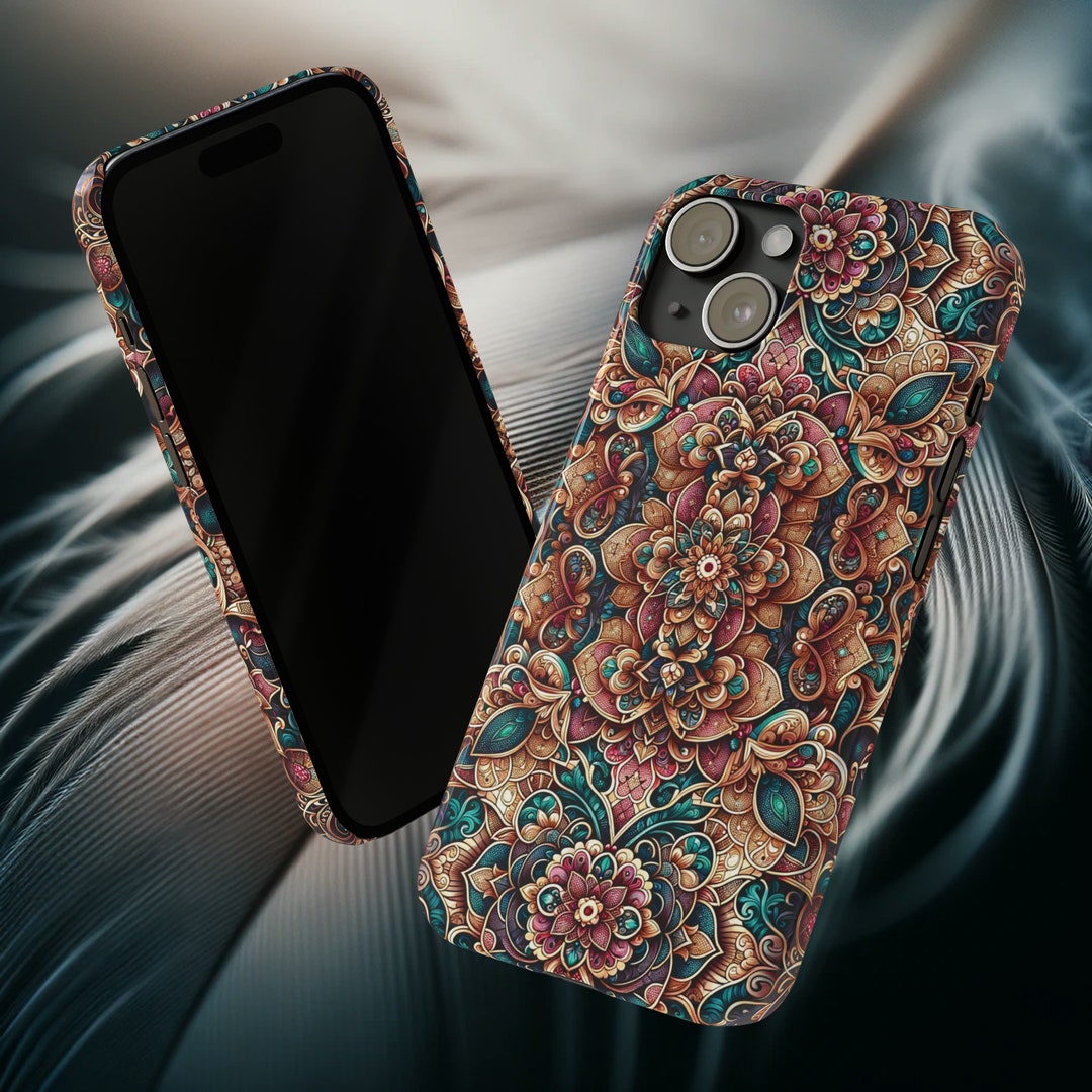 Premium Jewel Tone Vector Pattern iPhone Case Slim Stylish - Etsy