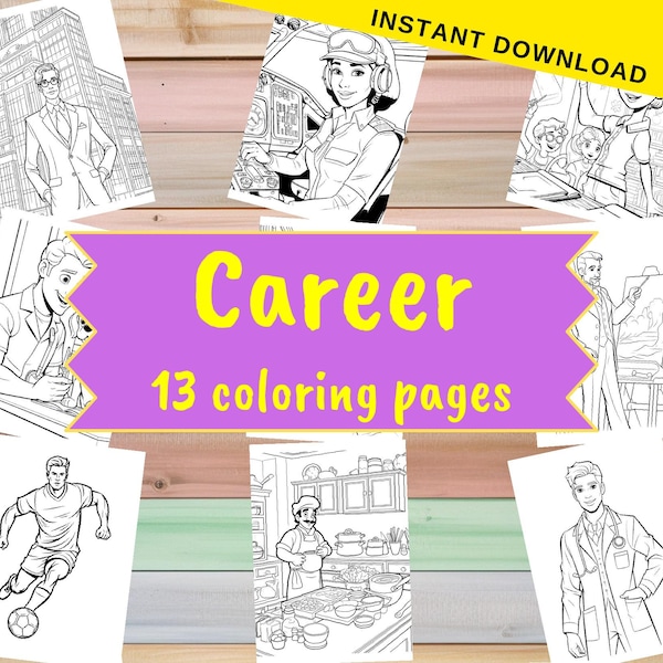 Careers Coloring Pages - Etsy