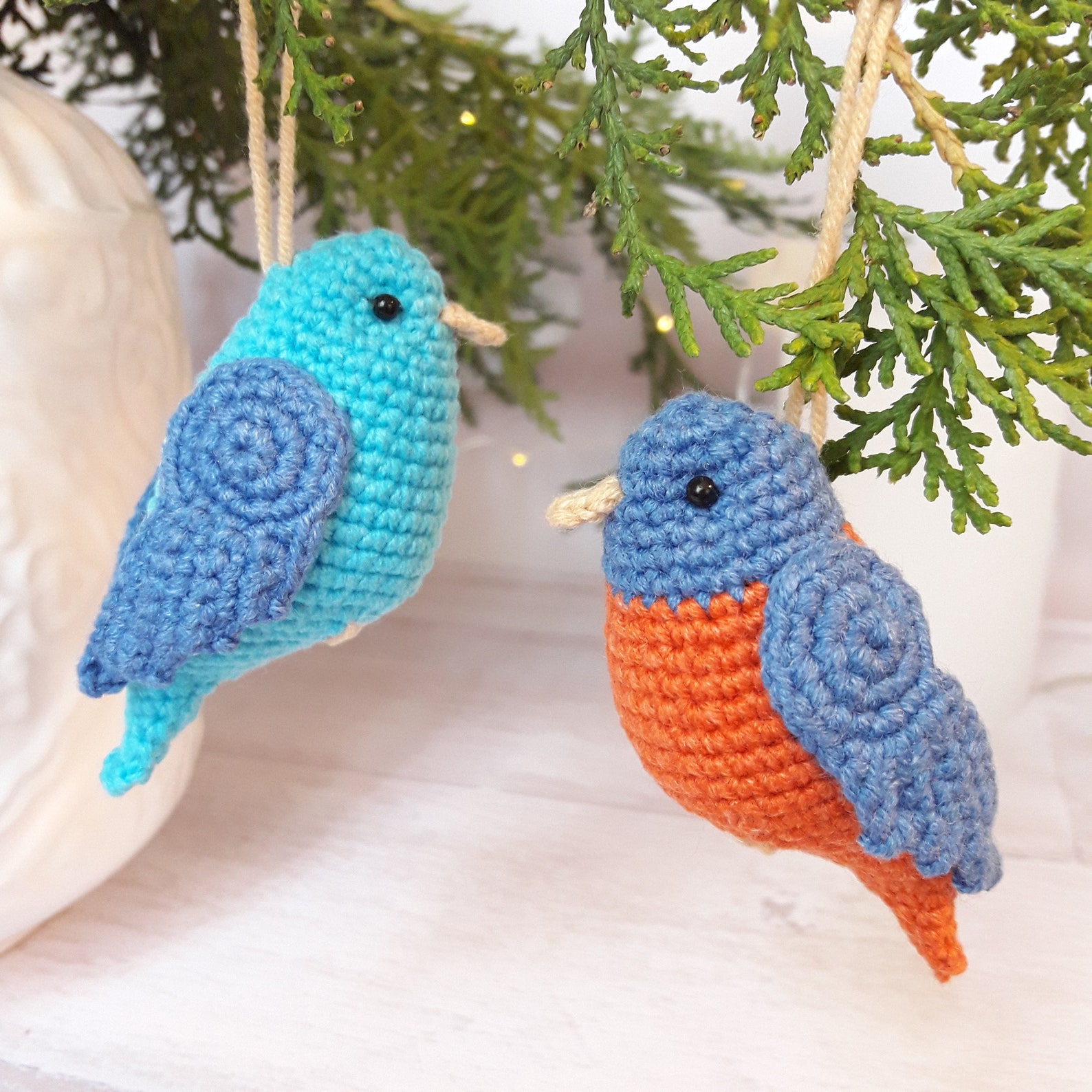 Bird Crochet Pattern Amigurumi Bluebird Tutorial Christmas - Etsy