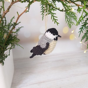 Chickadee Bird Crochet Pattern, Christmas Amigurumi Tutorial, Black ...