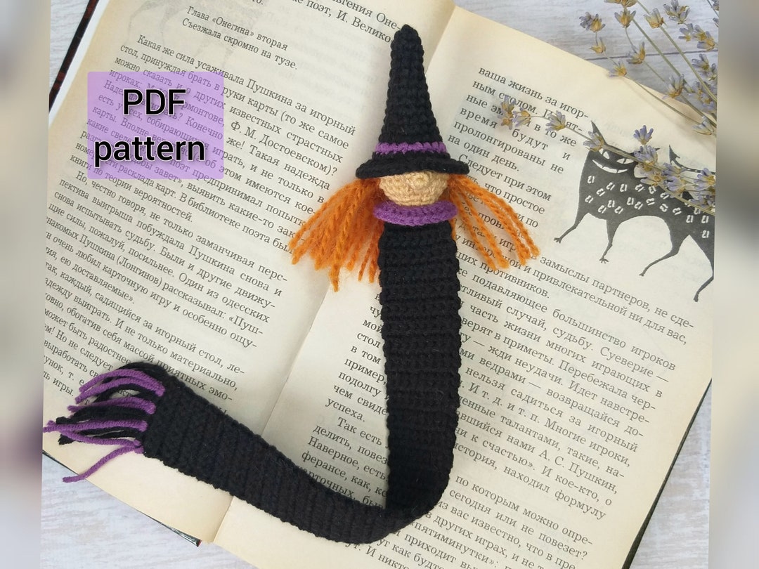 Crochet Witch Bookmark Pattern: Amigurumi Halloween DIY, Witchcraft PDF ...