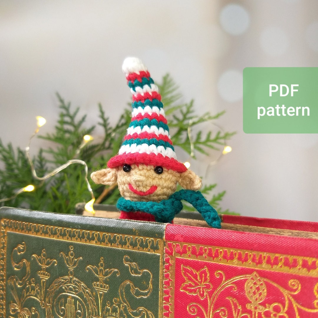Crochet Bookmark Pattern Christmas Elf PDF Tutorial, Amigurumi Bookmark ...