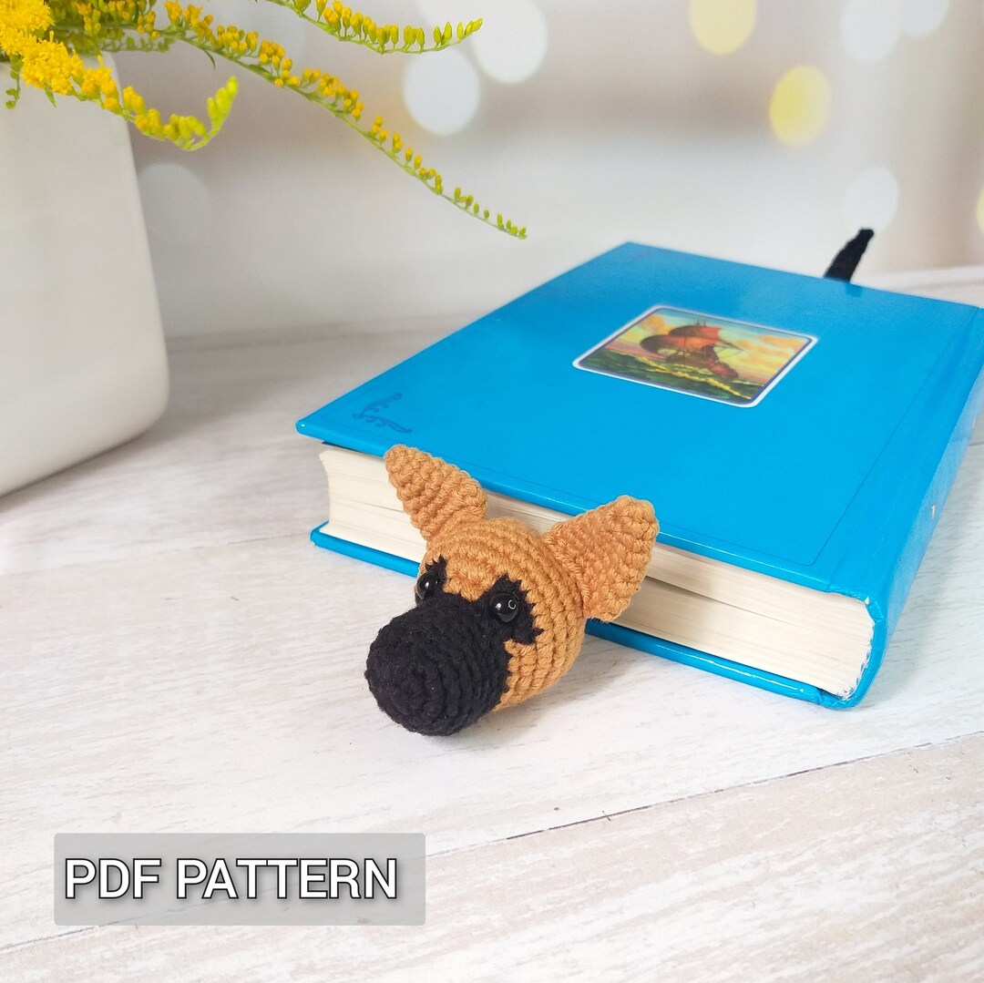 German Shepherd Dog Bookmark Crochet Pattern, Amigurumi Animal DIY for ...
