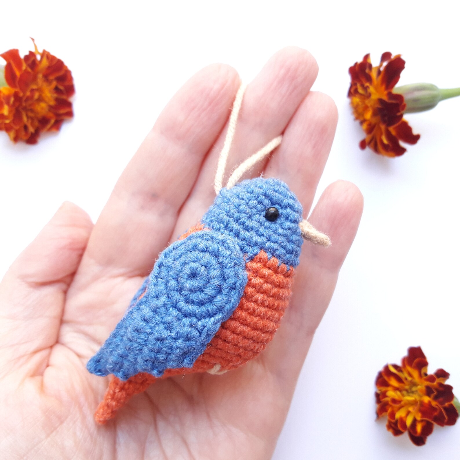 Bird Crochet Pattern Amigurumi Bluebird Tutorial Christmas - Etsy