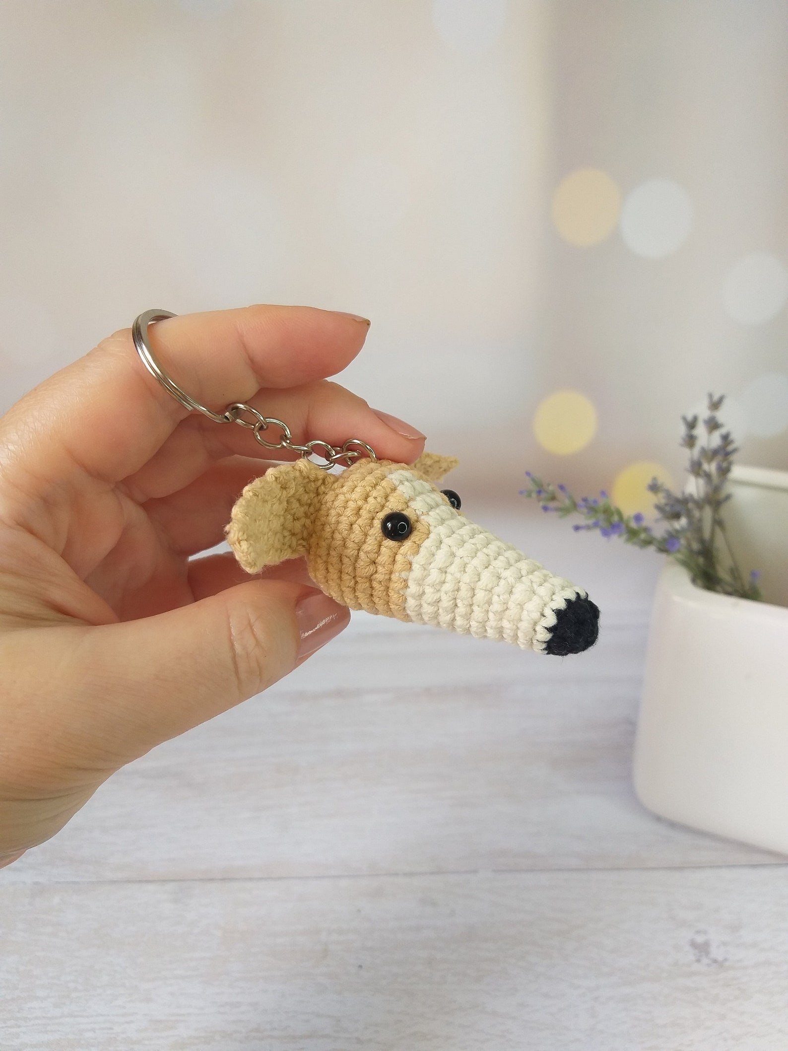 Crochet Greyhound Pattern, Amigurumi Keychain, Dog Lover DIY Project ...