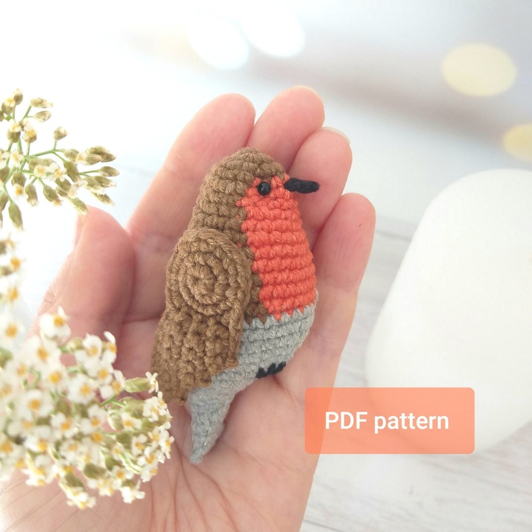 Robin Bird Crochet Pattern, Christmas Amigurumi Tree Ornament DIY, Cute ...