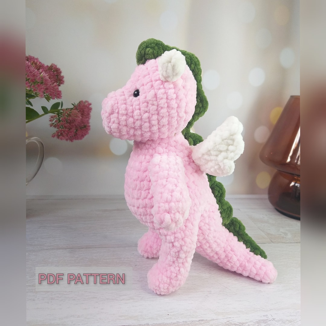 Dragon Plush Crochet Pattern PDF, Chunky Amigurumi Animal DIY for Kids ...