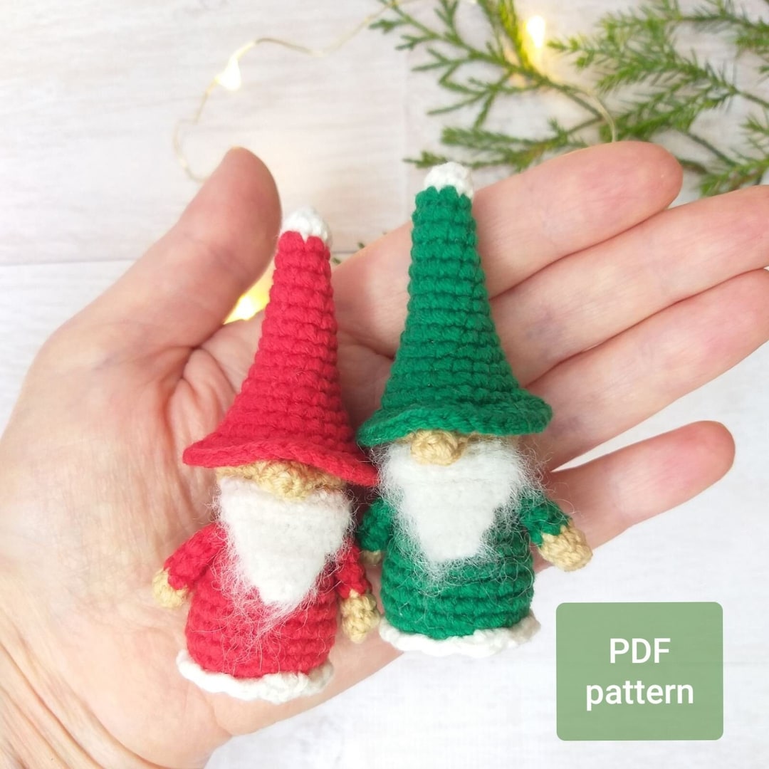 Christmas Crochet Gnome Pattern Tree Decoration, Amigurumi Crochet ...