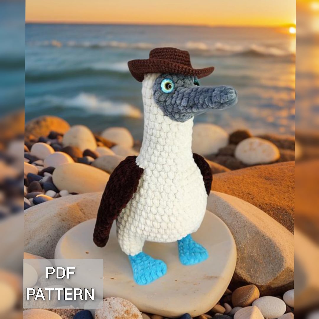 Crochet Bird Plush Pattern Blue-footed Booby, Amigurumi Sea Animal, Western Crochet Decor - Etsy