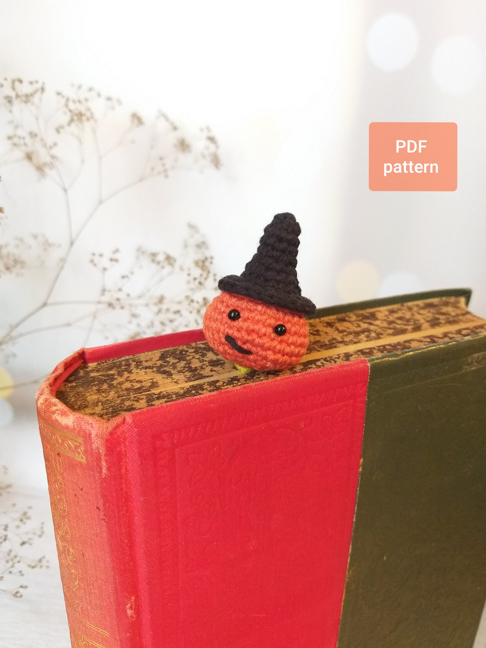 Crochet Bookmark Set Pattern Halloween DIY Pumpkin Crochet - Etsy