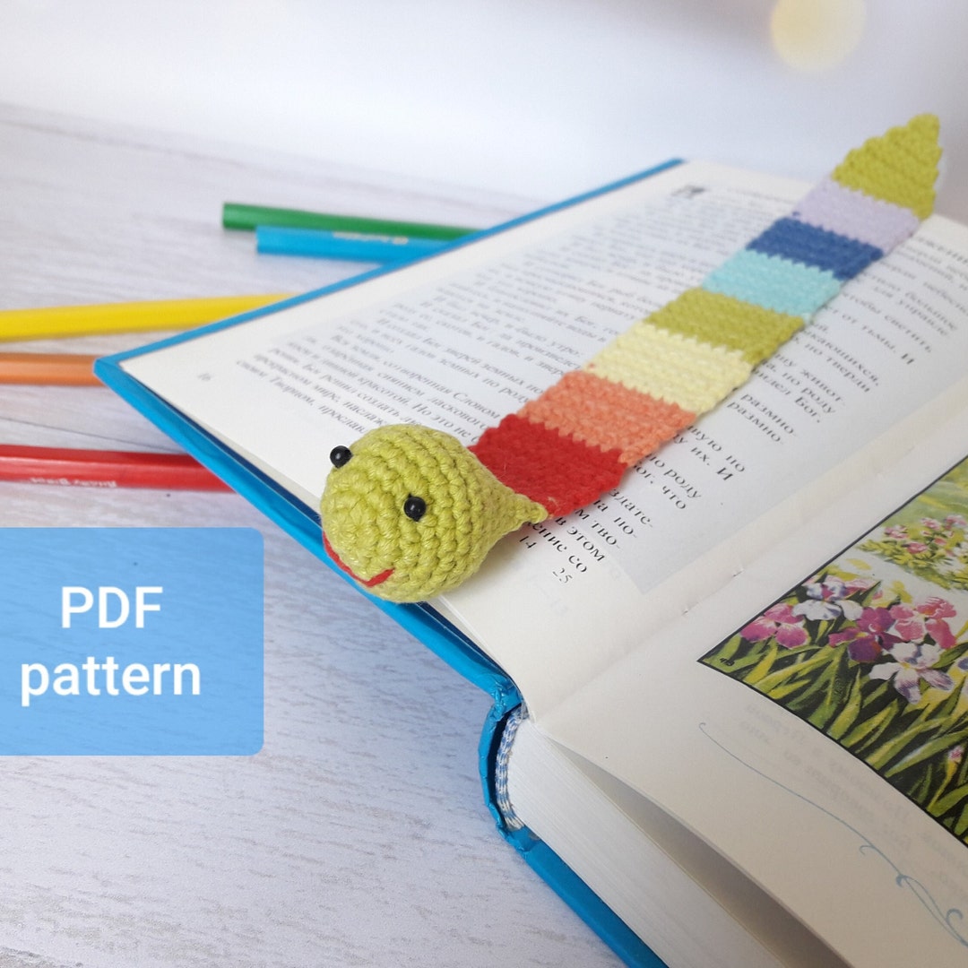 Crochet Worm Pattern for Beginner, Rainbow Bookmark PDF, Amigurumi ...