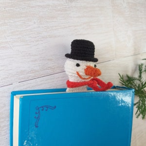 Snowman Crochet Bookmark Pattern, Christmas Amigurumi Snowman Ornament ...