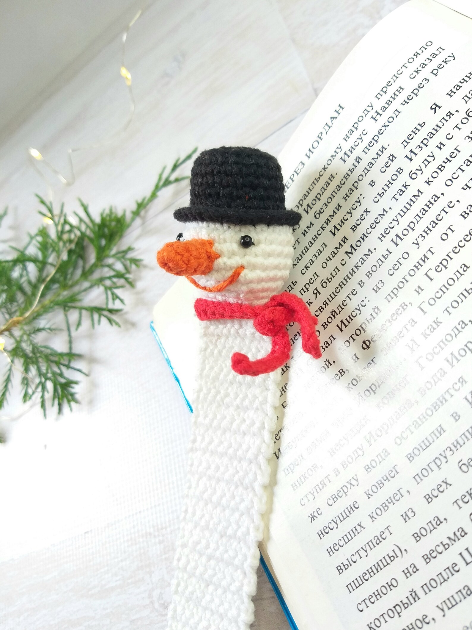 Snowman Crochet Bookmark Pattern, Christmas Amigurumi Snowman Ornament ...
