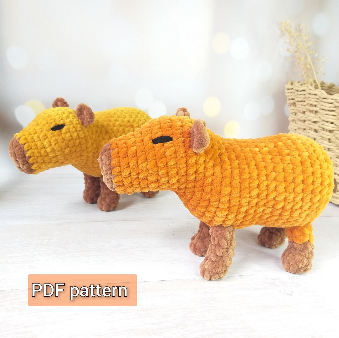 Capybara Plush Crochet Pattern PDF, Amigurumi Crochet Animal DIY for ...