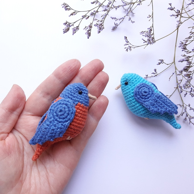 Bird Crochet Pattern Amigurumi Bluebird Tutorial Christmas - Etsy