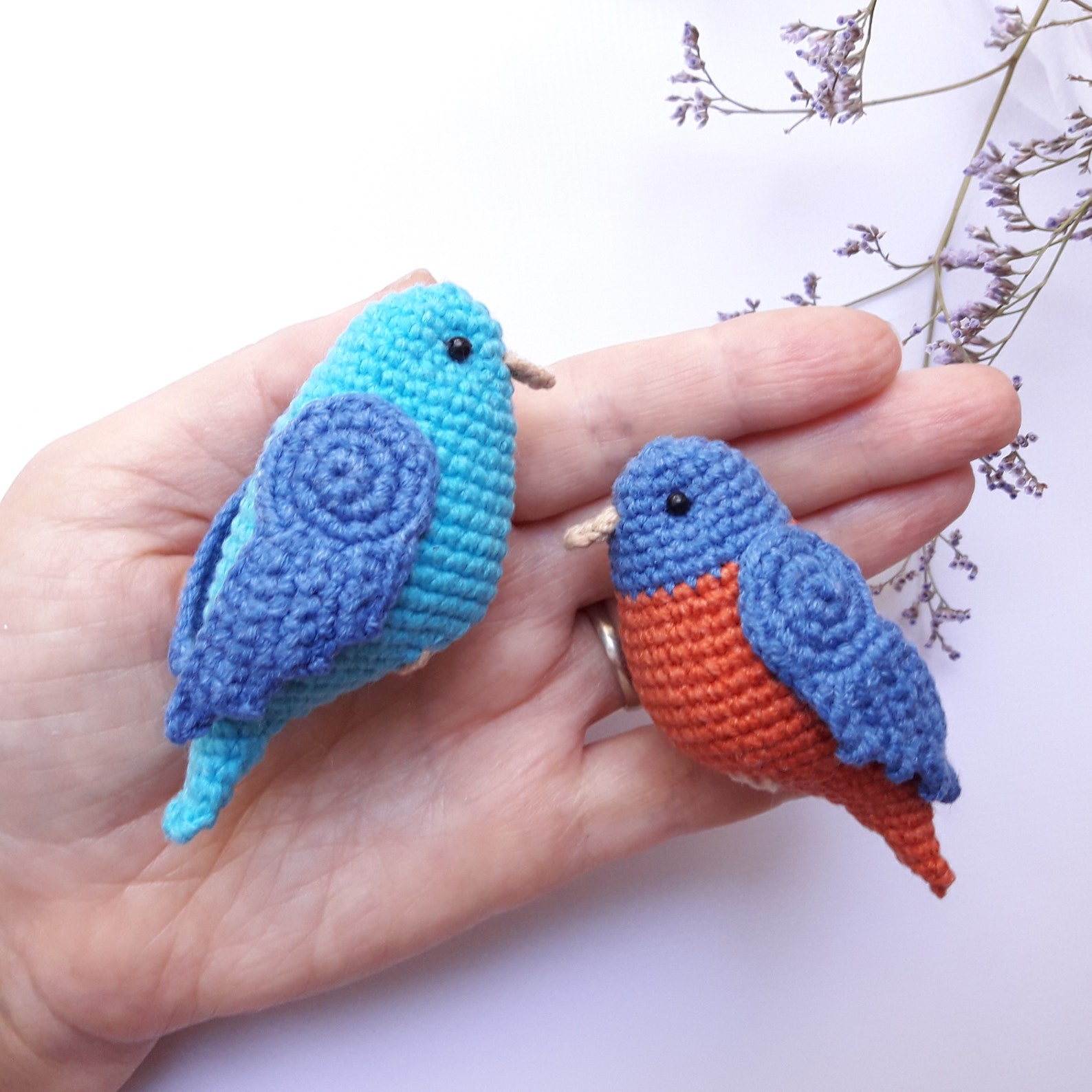 Bird Crochet Pattern Amigurumi Bluebird Tutorial Christmas - Etsy