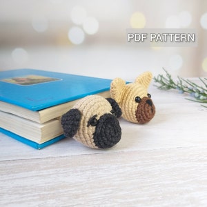Dog Bookmark Crochet Pattern Set, Dog Amigurumi Bookmark DIY, Crochet ...