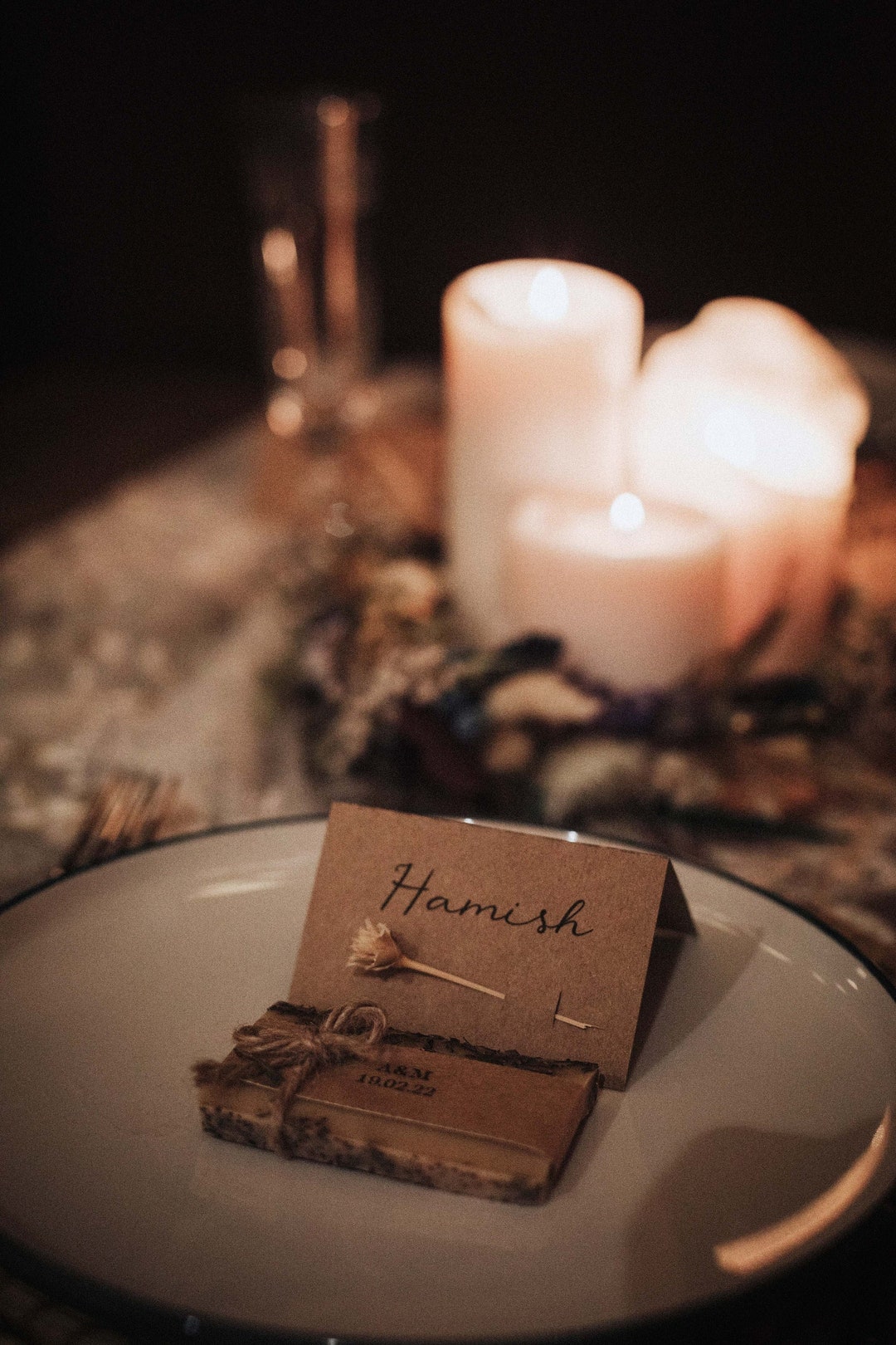 PACK OF TEN Wedding Dried Flowers Placeholders, Name Holders, Place ...