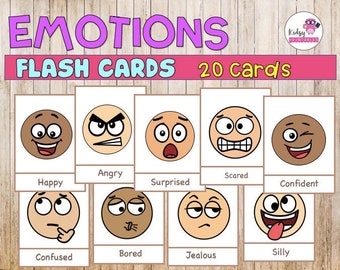 Kids' Emotion Flashcards Set, Printable Montessori Learning Resources ...