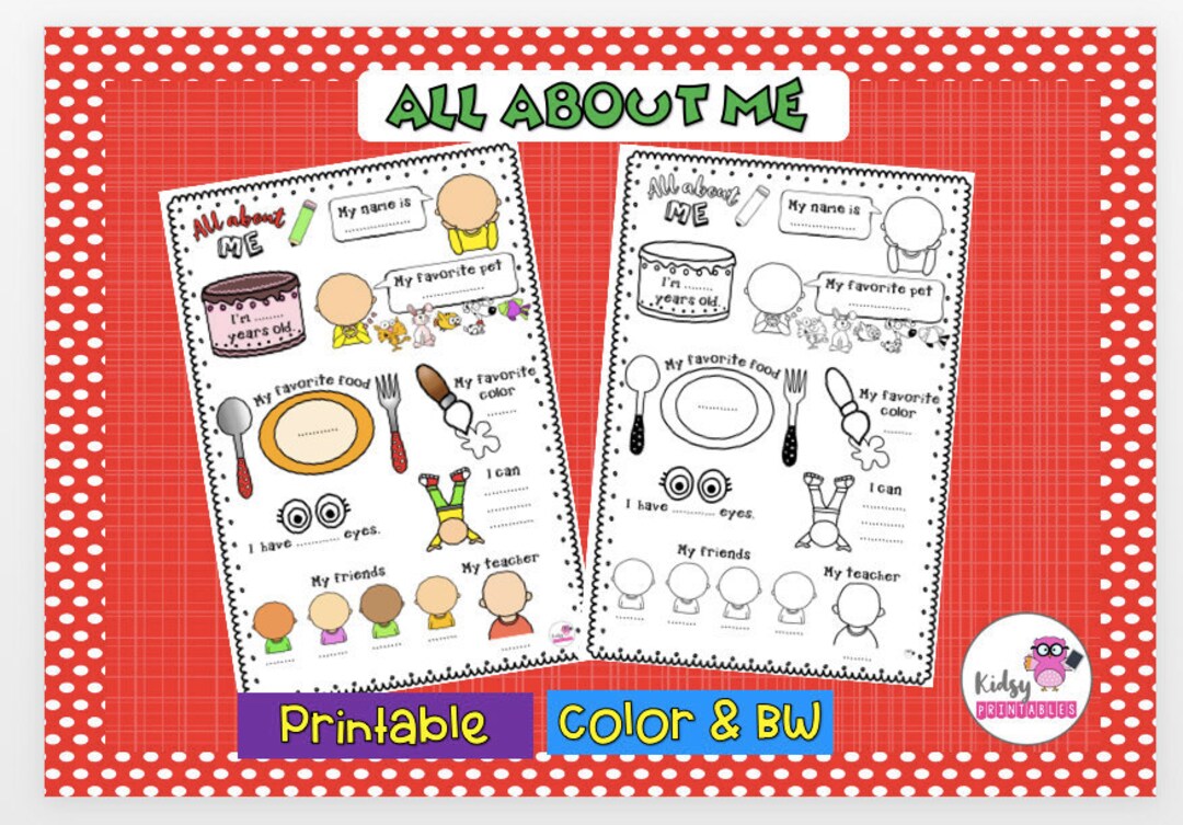All About Me Printable, Back to School,distance Learning, Remote ...