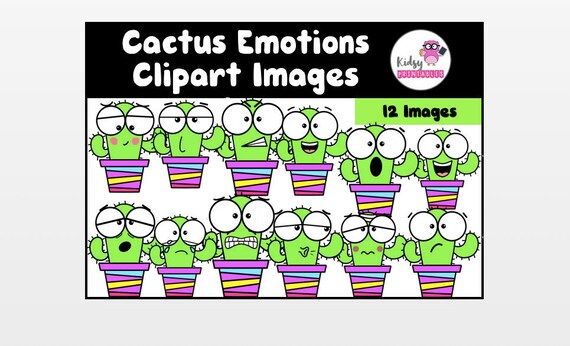 Cactus Emotions Clipart Imagesfeelings Clipartinstant | Etsy
