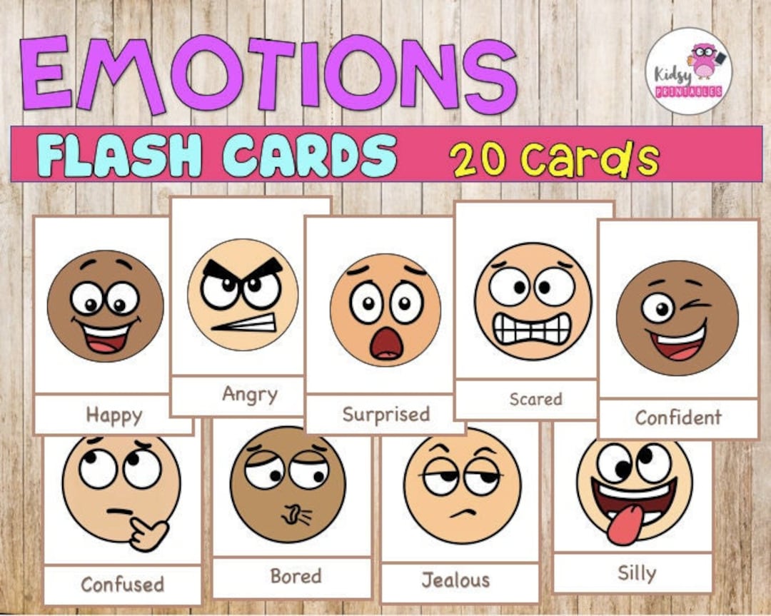 Emotions Flashcards Feelings Cards Montessori Printable Learning ...