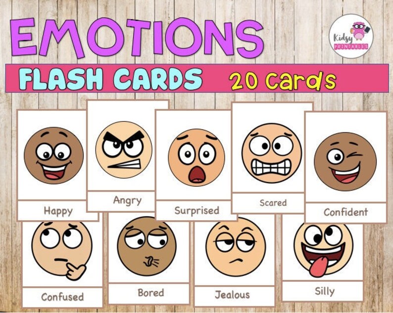 Emotions Flashcards Feelings Cards Montessori Printable Learning ...