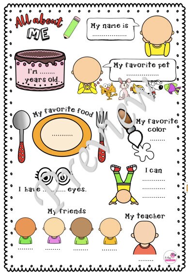 All About Me Printable, Back to School,distance Learning, Remote ...