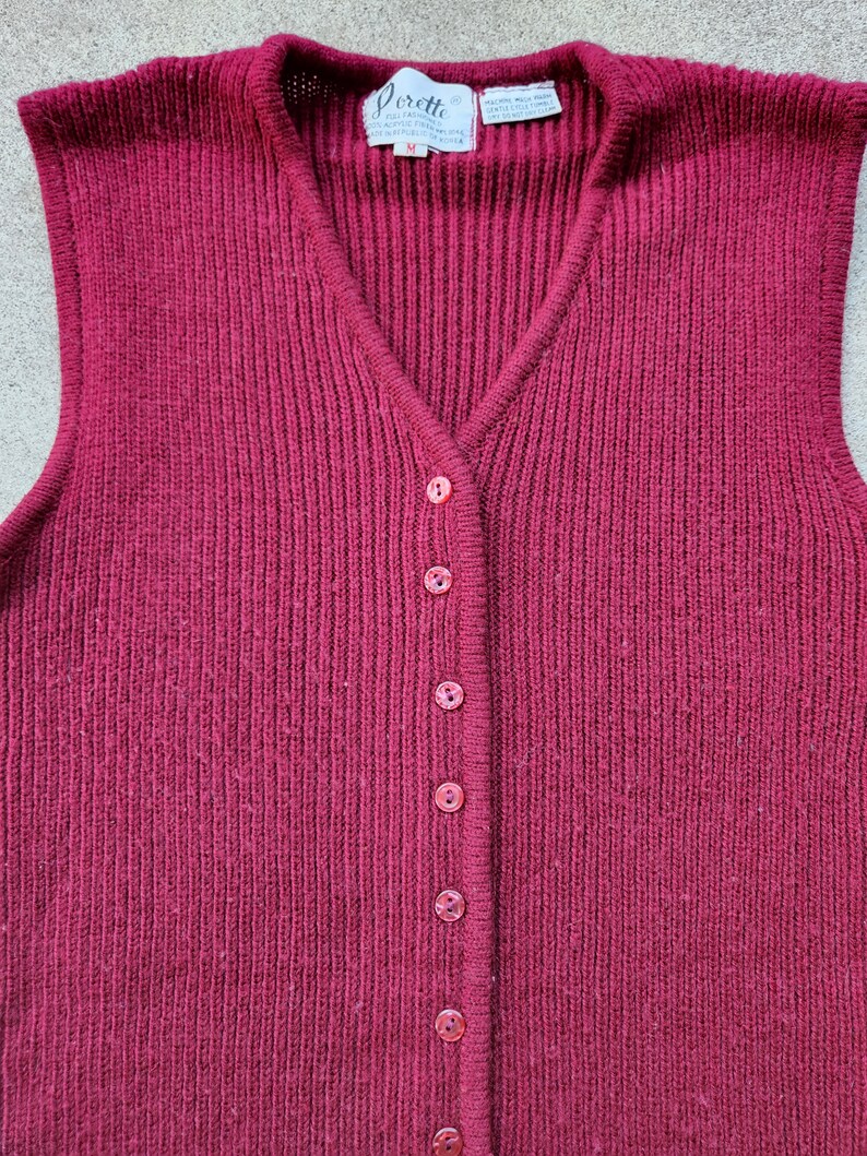 Vintage 60s Maroon Sweater Vest - Etsy