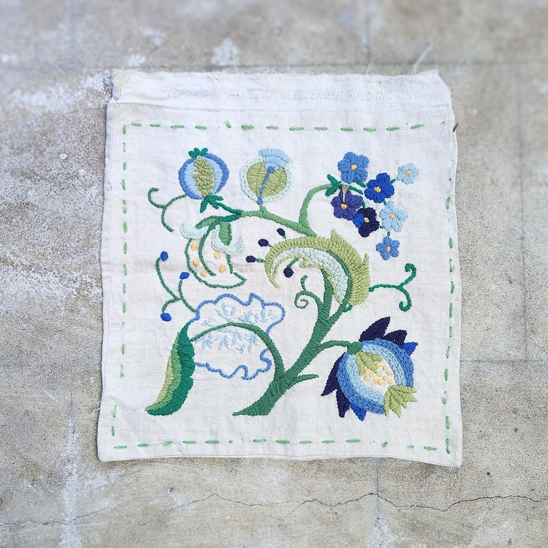 Vintage 40s Erica Wilson Needlework Design Throw Pillowcase - Etsy