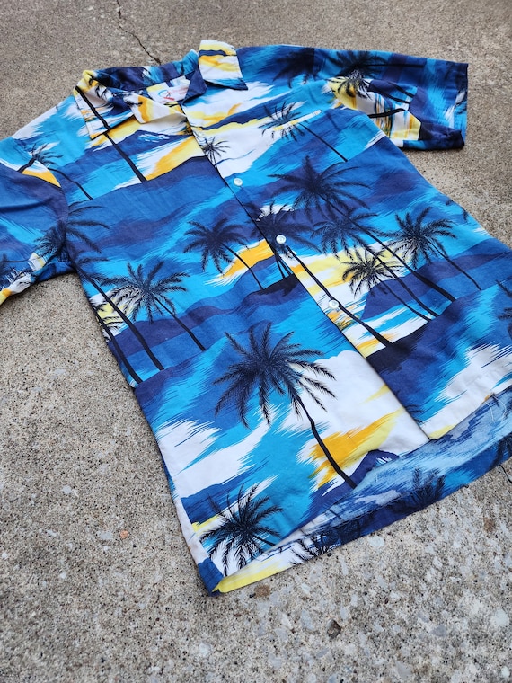 Vintage 70s, Hawaiian, Palm Trees, Tropical, Lightwei… - Gem