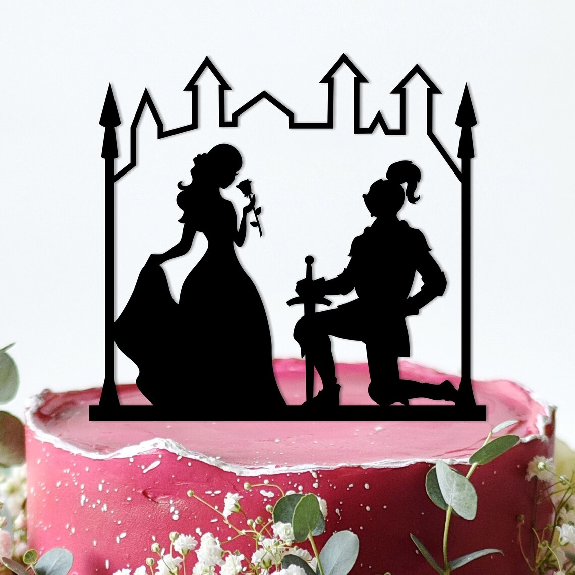 Knight & Princess Wedding Cake Topper Fantasy Wedding Cake | Etsy