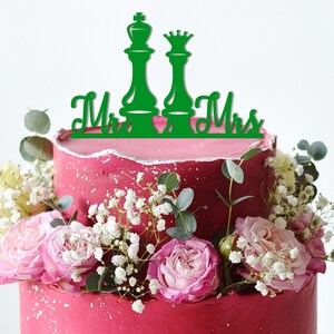 Chess Wedding Cake Topper, Acrylic King and Queen Chess Piece,unique ...