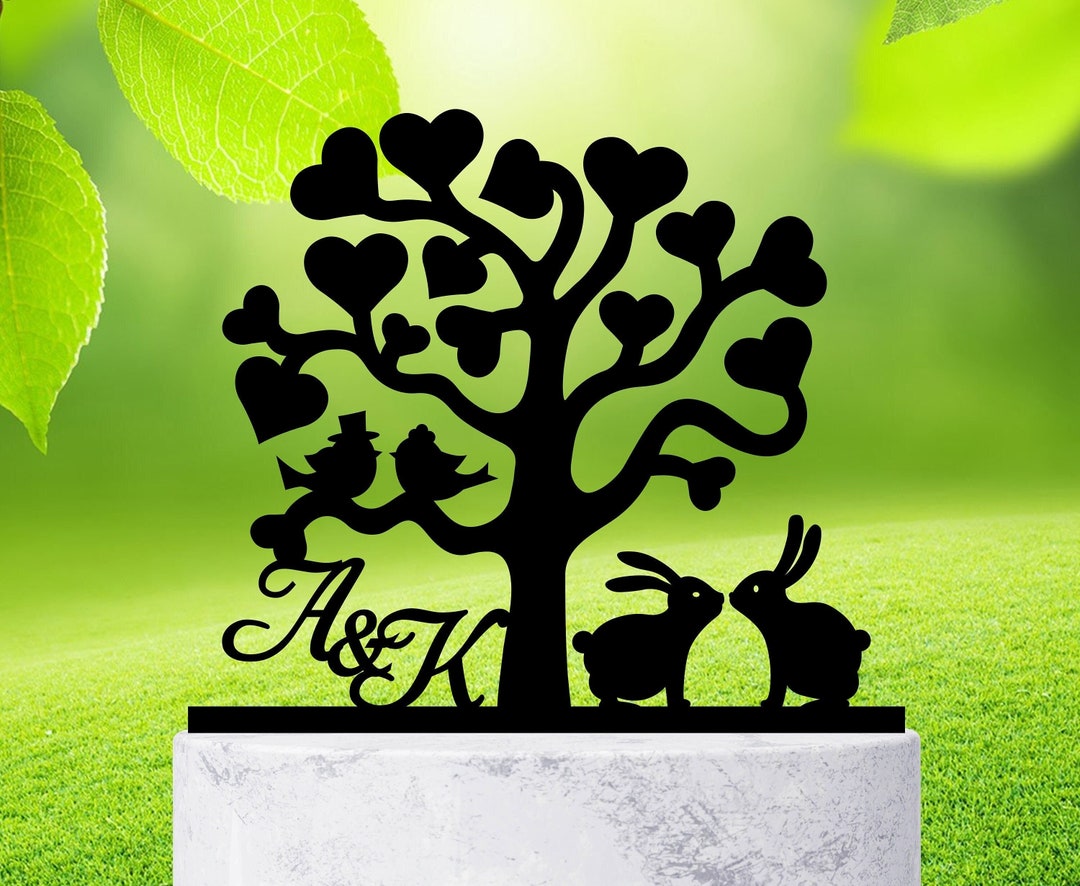 Rabbits Cake Topper, Wedding Cake Topper, Acrylic Cake Topper ...