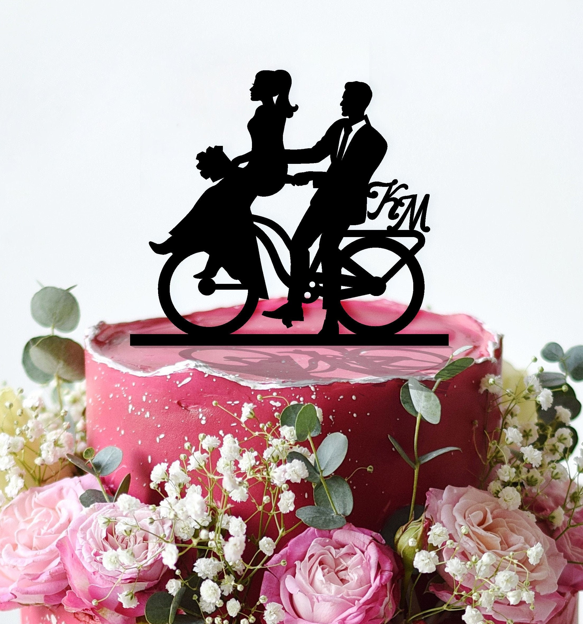 Bicycle Wedding Acrylic Cake Topper,bicycle Couple Cake Topper,bicycle ...