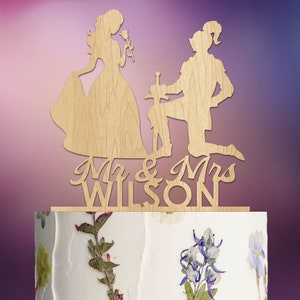 Knight & Princess Wedding Cake Topper Fantasy Wedding Cake - Etsy