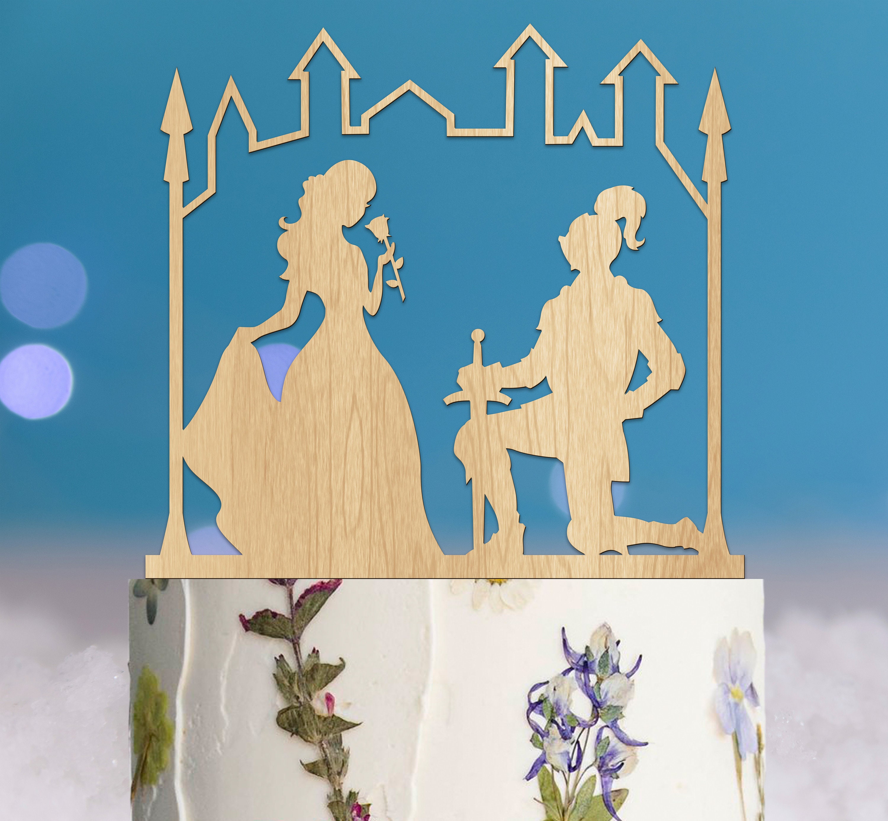 Knight & Princess Wedding Cake Topper Fantasy Wedding Cake - Etsy