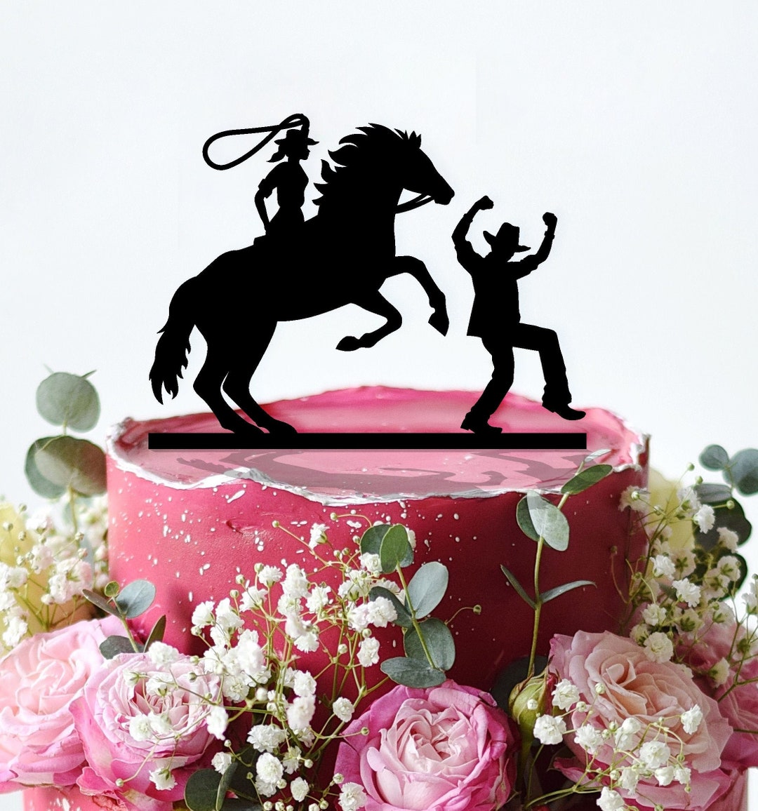 Cowboy Acrylic Wedding Cake Topper,country Cake Topper,western Cake ...