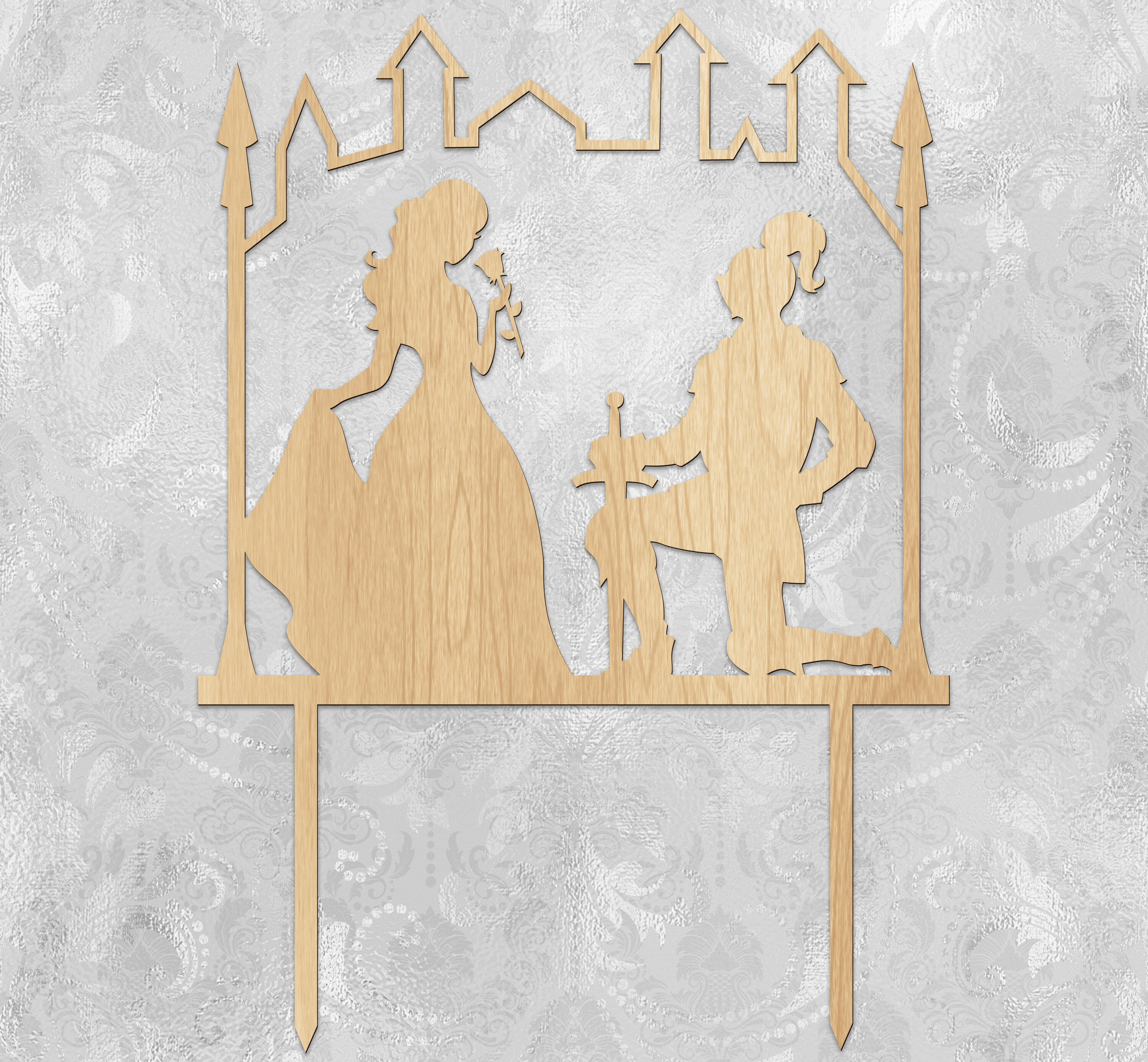 Knight & Princess Wedding Cake Topper Fantasy Wedding Cake - Etsy