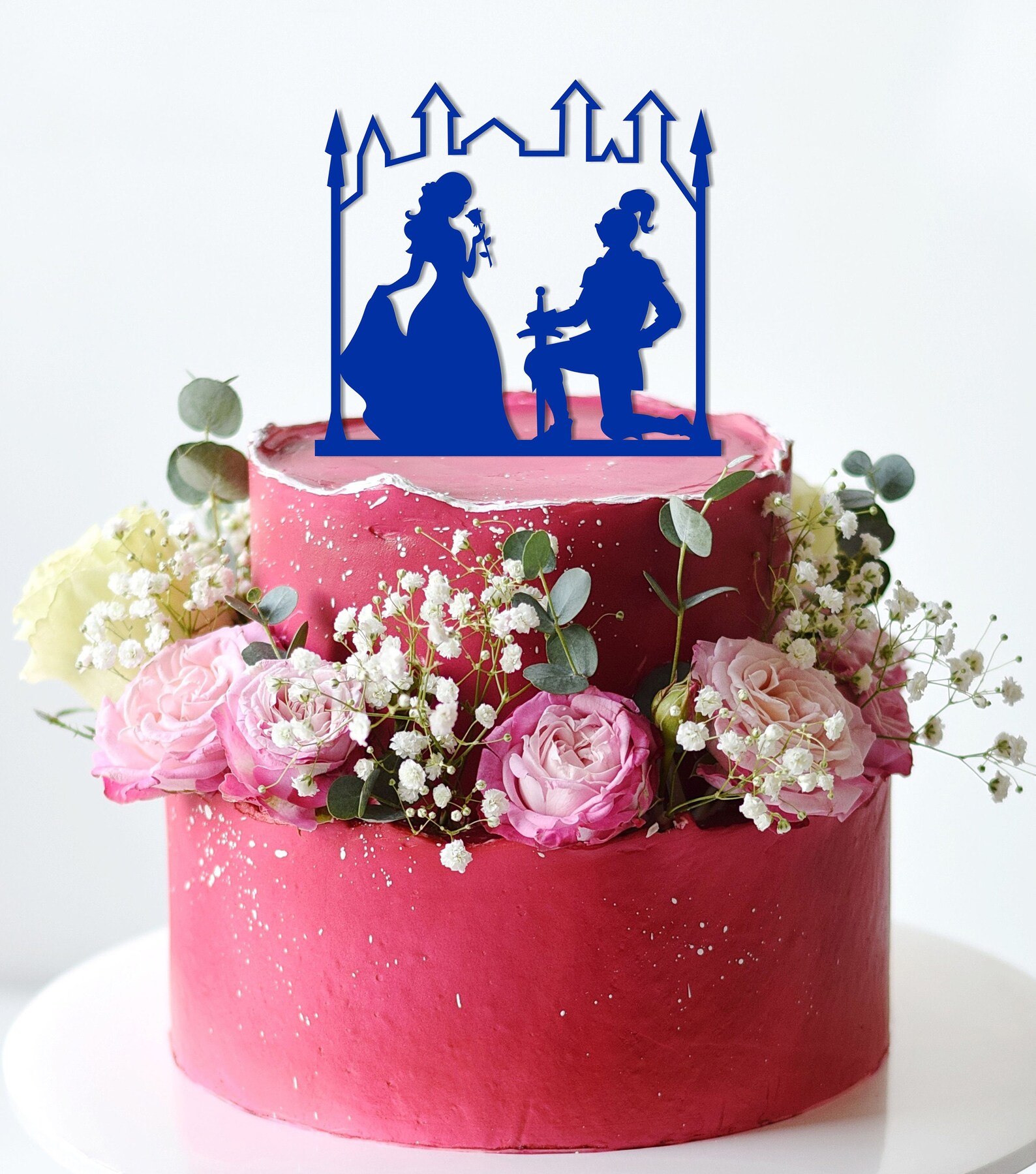 Knight & Princess Wedding Cake Topper Fantasy Wedding Cake - Etsy