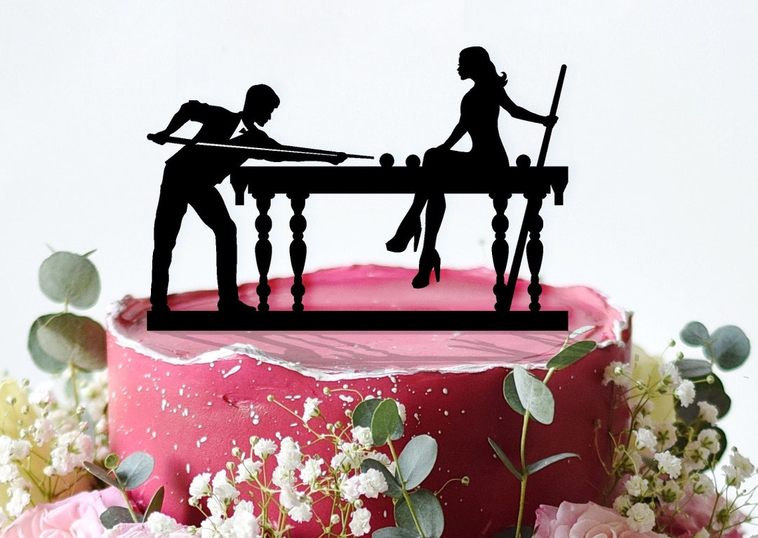 Billiards Acrylic Topper, Wedding Cake Topper, Custom Cake Topper ...