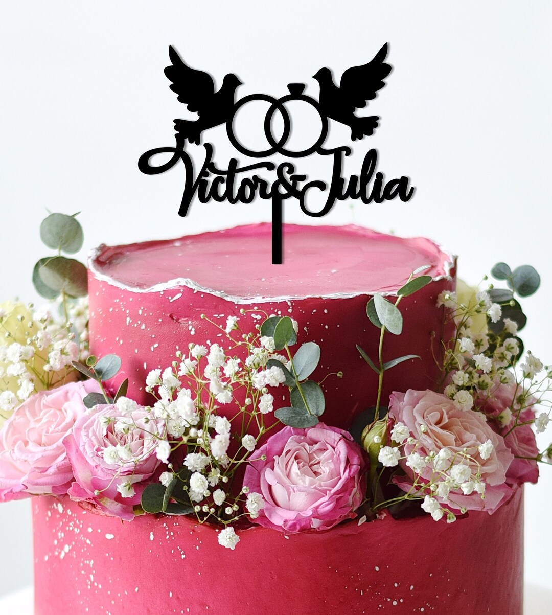 Bird Wedding Cake Topper,pigeons Wedding Topper, Acrylic Bird Couple ...