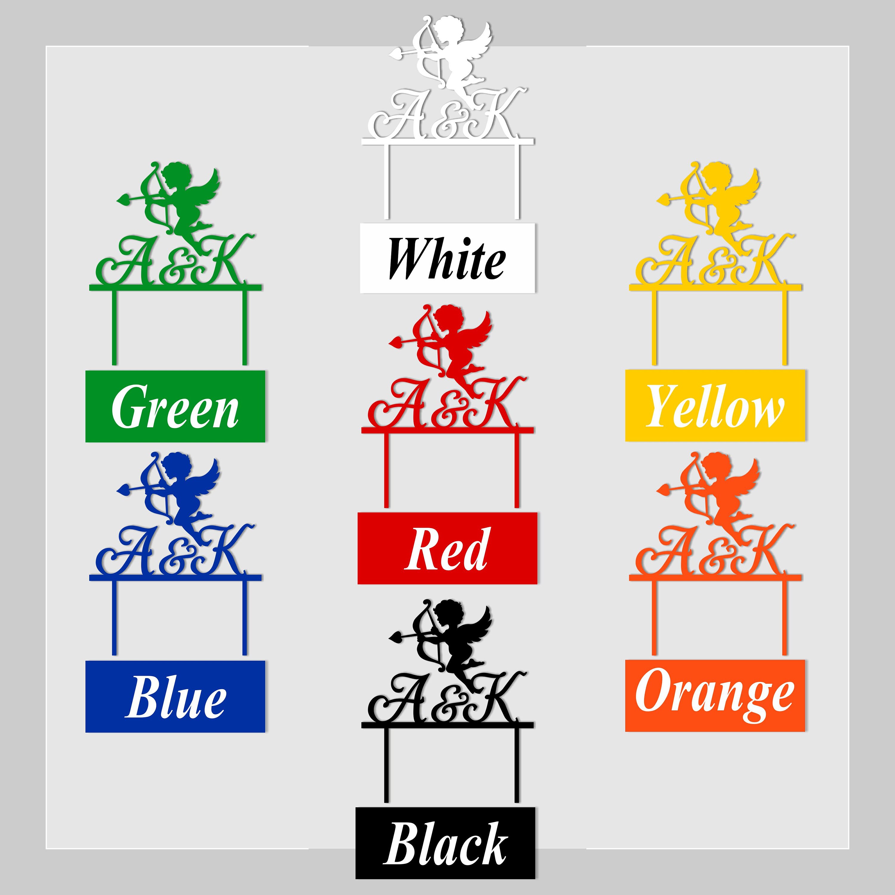 Cupid Cake Topper, Acrylic Wedding Cake Topper With Initials and Cupid ...