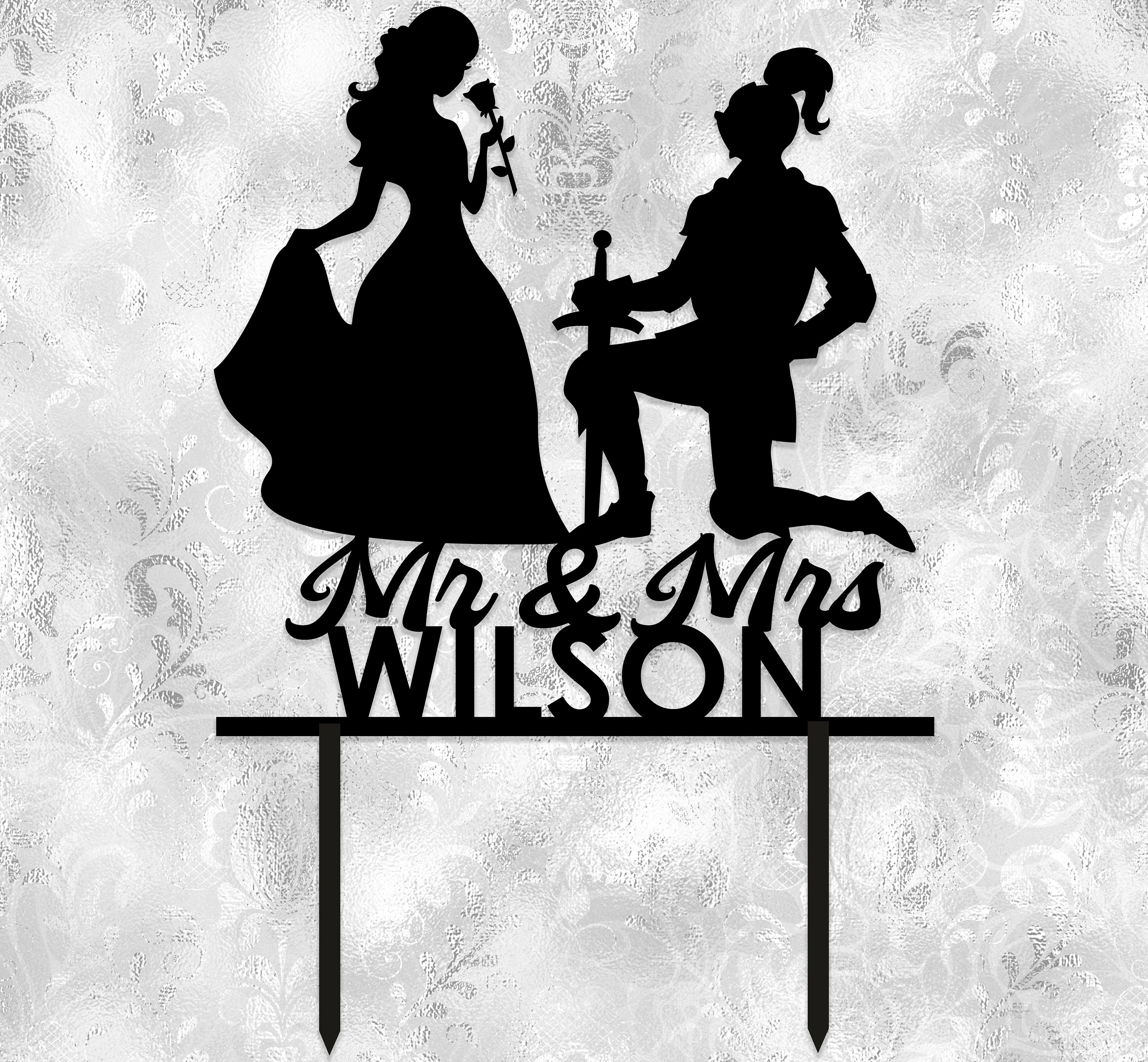 Knight & Princess Wedding Cake Topper Fantasy Wedding Cake - Etsy