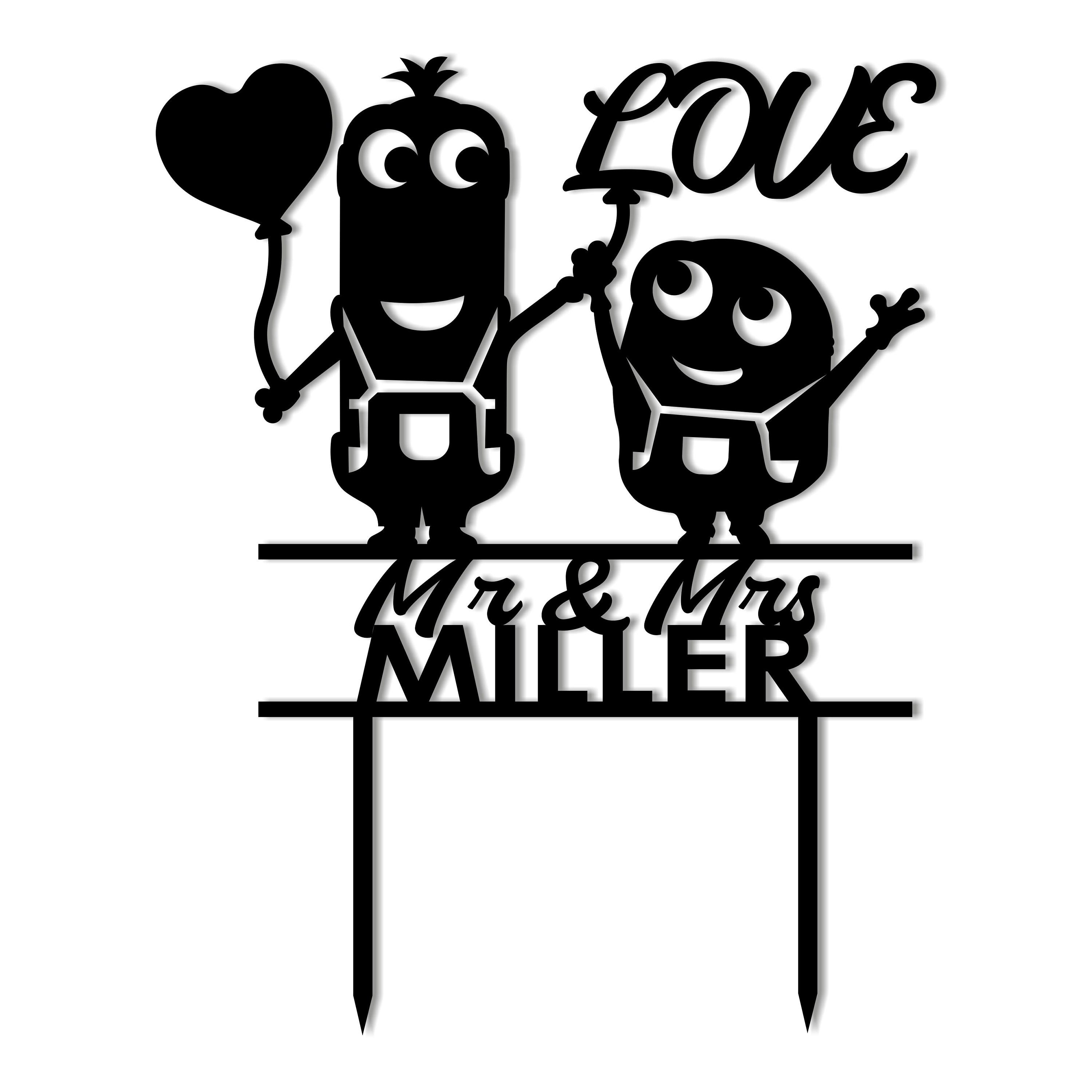 Cartoons Wedding Cake Topper Wedding Cake Topper Acrylic - Etsy